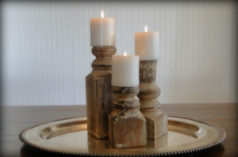 Upcycling Porch Post into Gorgeous Candlesticks
